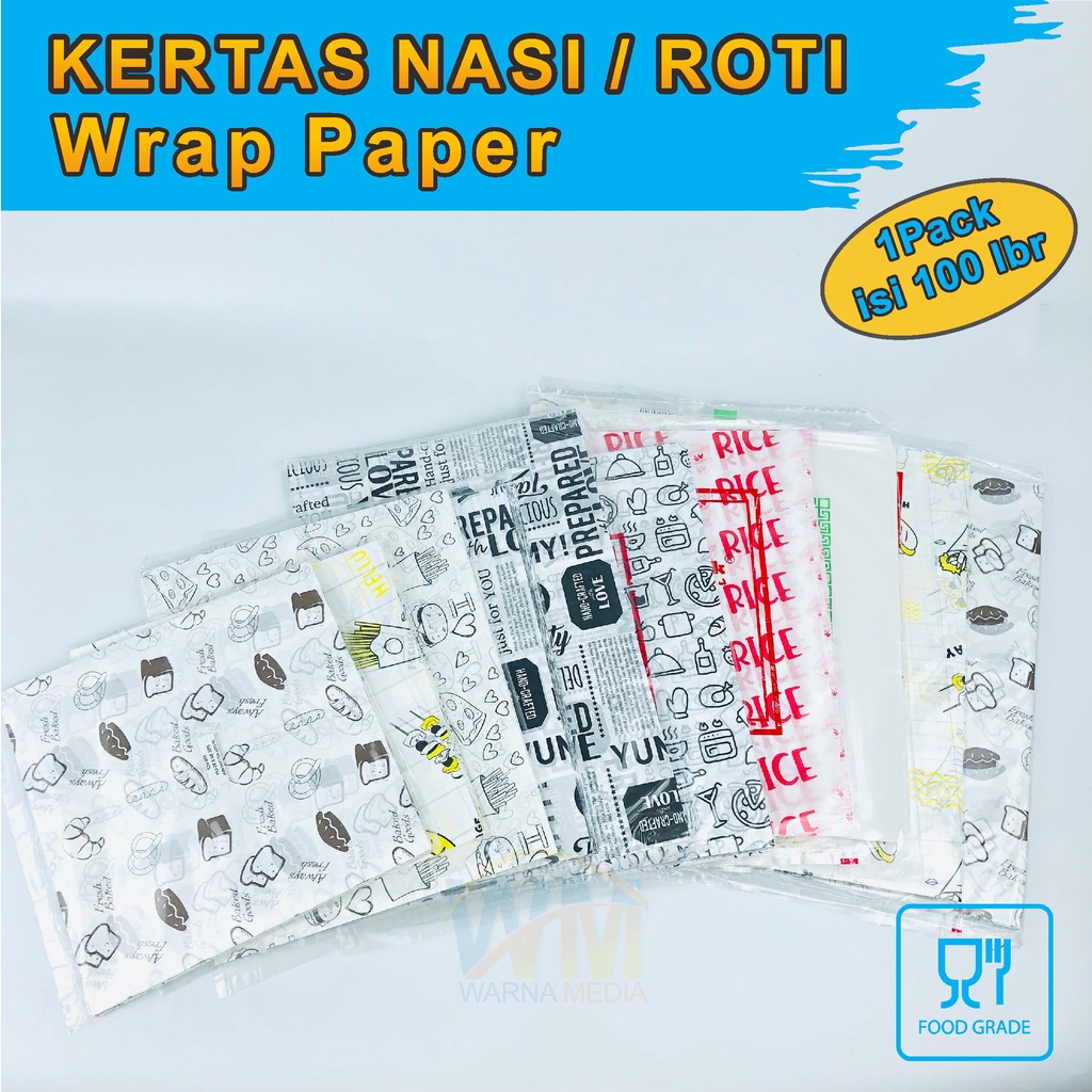 Jual (Isi 100 lbr) Alas Roti Cake / Kertas Kebab / Kertas Burger ...