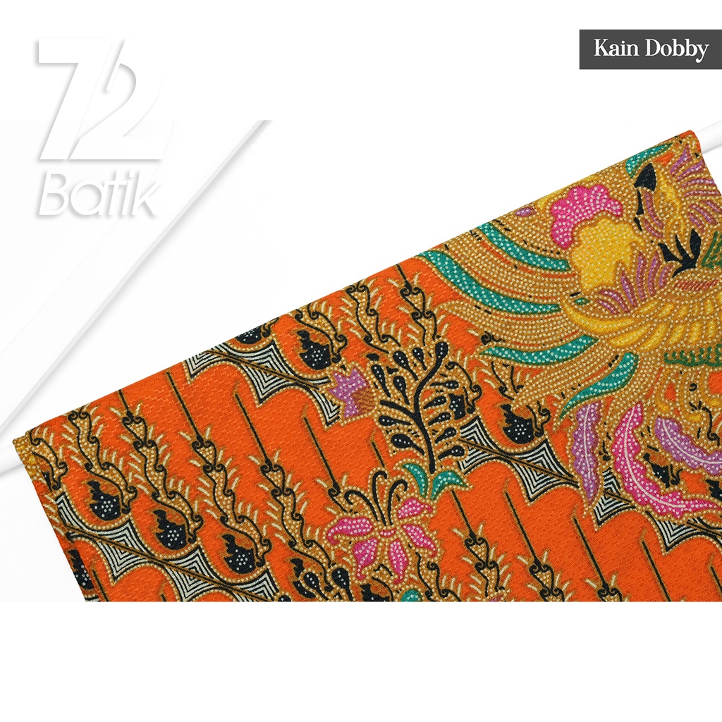 Jual KAIN BATIK PREMIUM Dobby Motif Kembang Mlungker Orange 722799 Cap ...