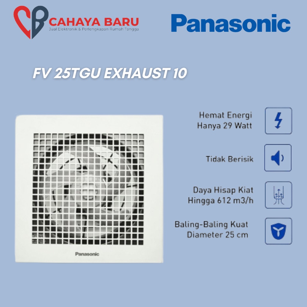 Jual PANASONIC EXHAUST CEILING FAN PLAFON PLAFOND 10" FV-25TGU 25 TGU ...