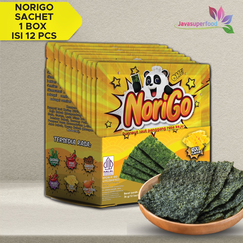 Jual [Halal] Norigo Cemilan (1 BOX ISI 12 PCS) / Nori Sachet Seaweed ...
