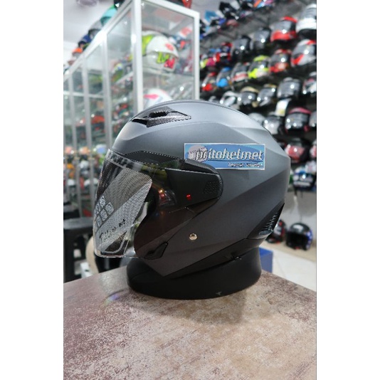 Jual Zeus 611 Matt Titanium 2Visor | Shopee Indonesia