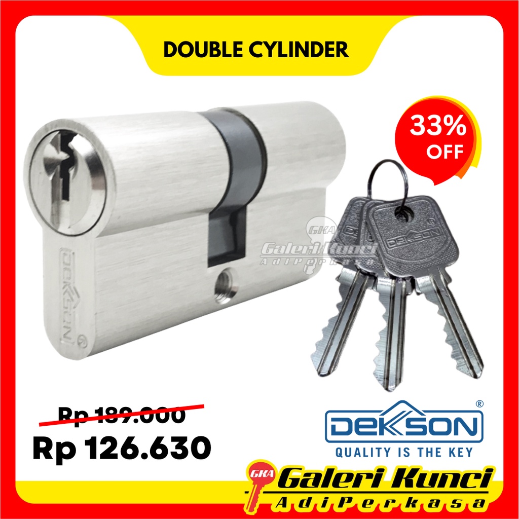 Jual Silinder Kunci Dekson Dekkson CYL DC DL 65MM SN Double Cylinder Pintu Alumunium | Shopee ...