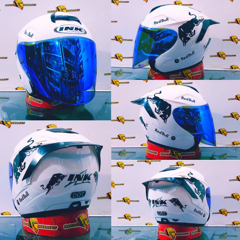 Jual Helm INK Dynamic white paket ganteng red bull | Shopee Indonesia