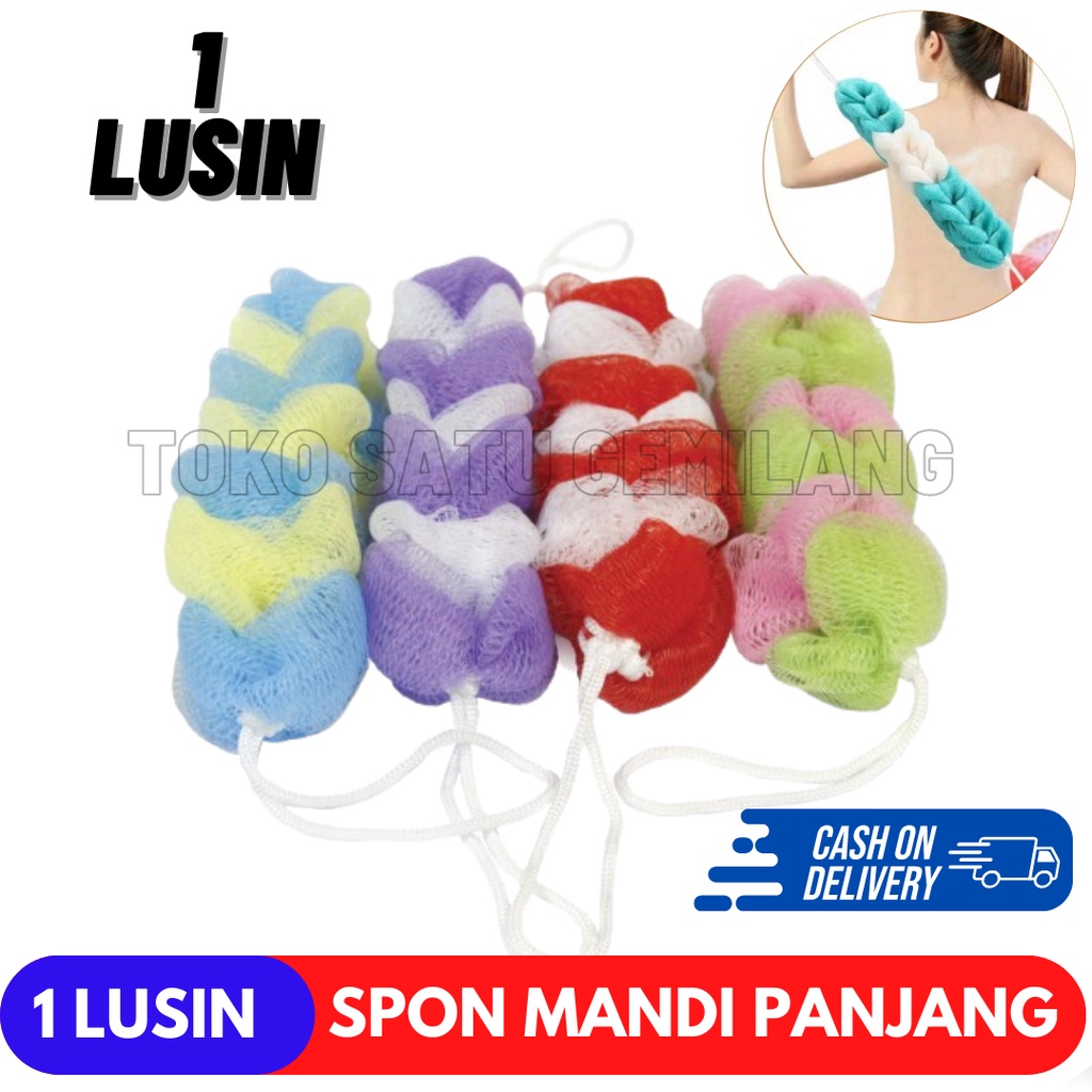 Jual (12 Pcs) Bath Sponge Shower Puff Rainbow / Spons Mandi Shower Puff ...