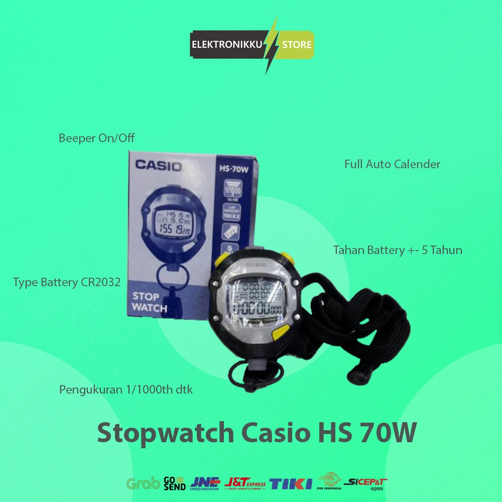 Jual Stop Watch Casio HS-70W Alat Pengukur Waktu Stopwatch Casio HS70 | Shopee Indonesia
