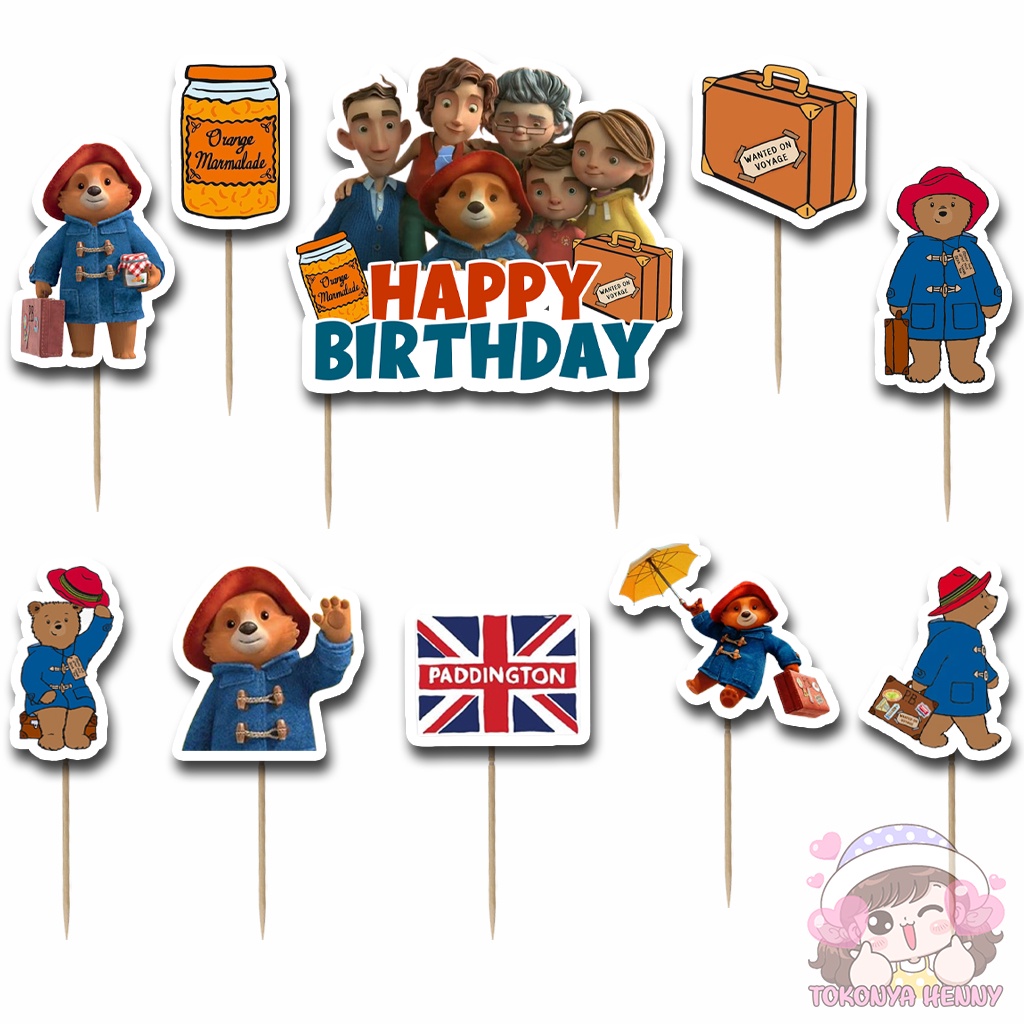 Jual Topper Cake Hiasan Kue Ulang Tahun Anak motif PADDINGTON BEAR ...
