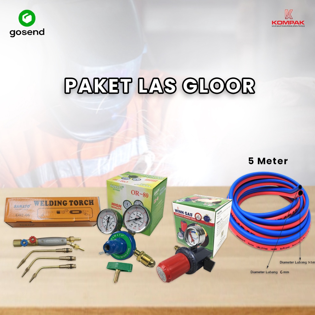 Jual GOSEND PAKET BLENDER LAS GLOOR REGULATOR OXYGEN LPG SELANG DOUBLE ...