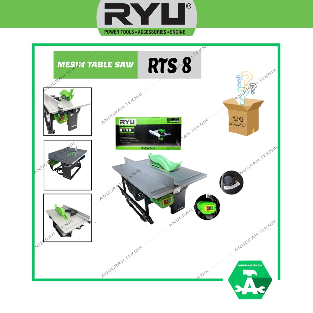 Jual RYU Table Saw RTS 8 / Mesin Gergaji Kayu Meja 8 inch RYU by Tekiro ...