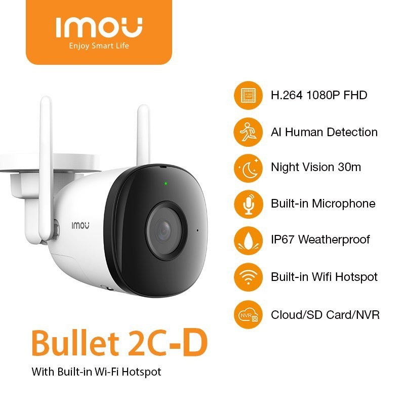 Jual Imou Bullet 2C-D Wireless CCTV IP Camera cam Outdoor IP67 ...
