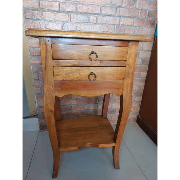 Jual Meja rak laci (side table) kayu meranti | Shopee Indonesia