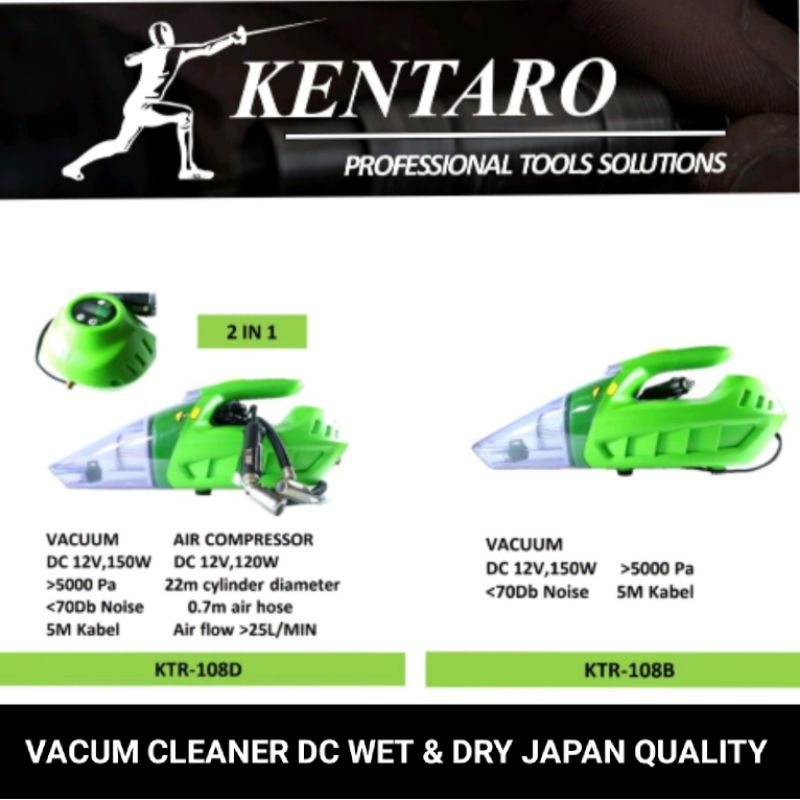 Jual vacum cleaner DC + pompa angin ban emergency kentaro japan quality ...