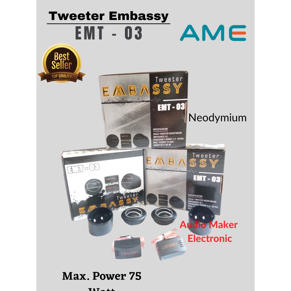 Jual Tweeter Embassy EMT 03 - Tweeter Mobil Embassy EMT03 SUPER DOME ...