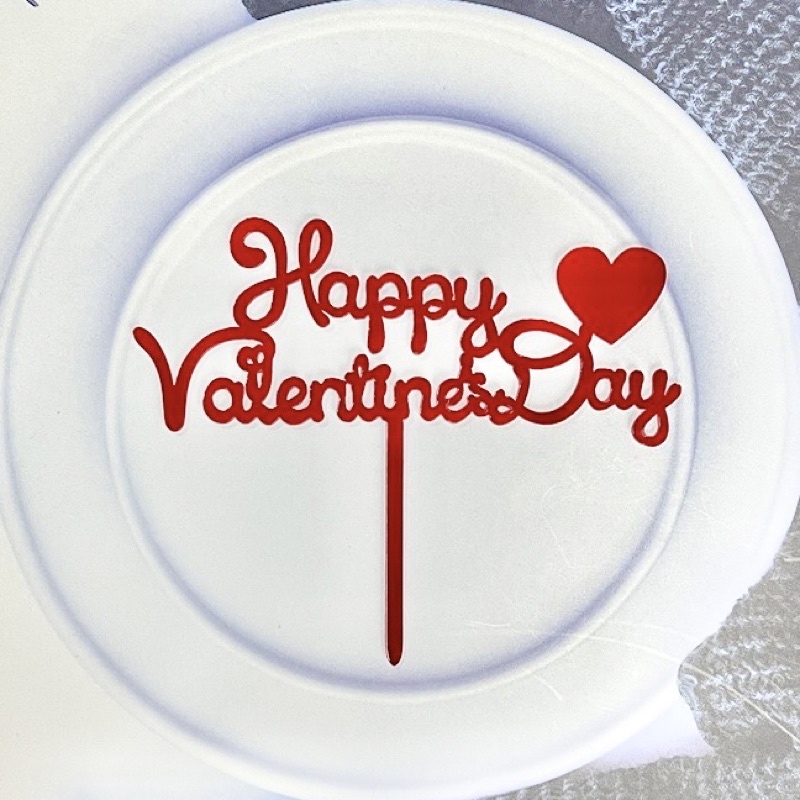 Jual Topper Kue Akrilik Happy Valentines Day Love / Cake Topper ...