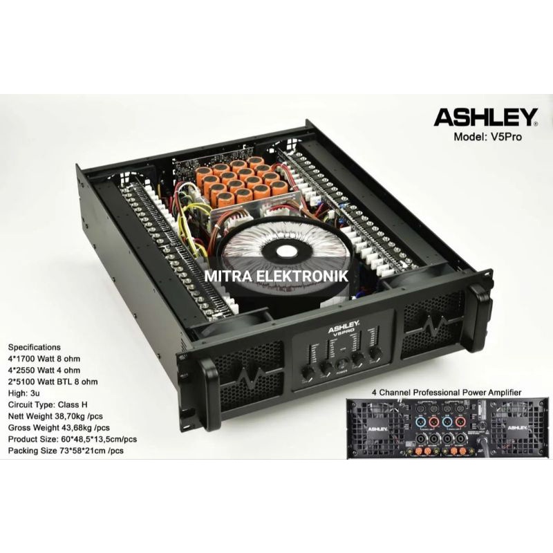 Jual Power Ashley V5Pro Barang Ready Original Ashley V5 PRO 4 channel ...