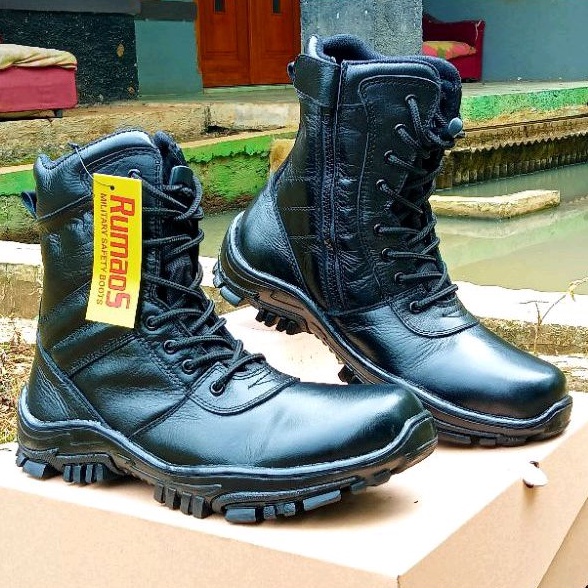 Jual sepatu PDL militer/Sepatu ARMY boots model jatah lama KULIT SAPI ...