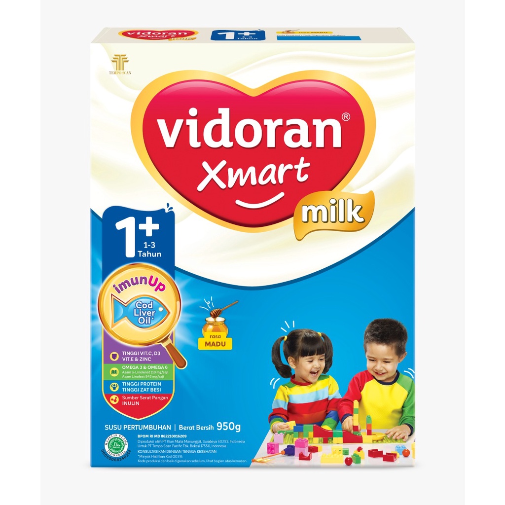 Jual Vidoran Xmart 1+ Susu Formula Pertumbuhan Anak 1-3 Tahun Madu ...