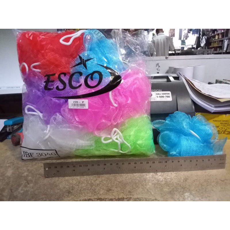 Jual sponge mandi jaring esco 220 kain buat mandi spons spon penggosok ...