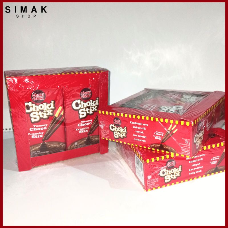 Jual Choki Choki Stix Rasa Coklat @12 sachet | SIMAK SHOP | Shopee ...