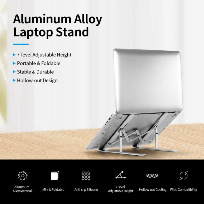 Jual Alas Laptop Alumunium Stand For Laptop / Stand Lipat Alas Meja ...