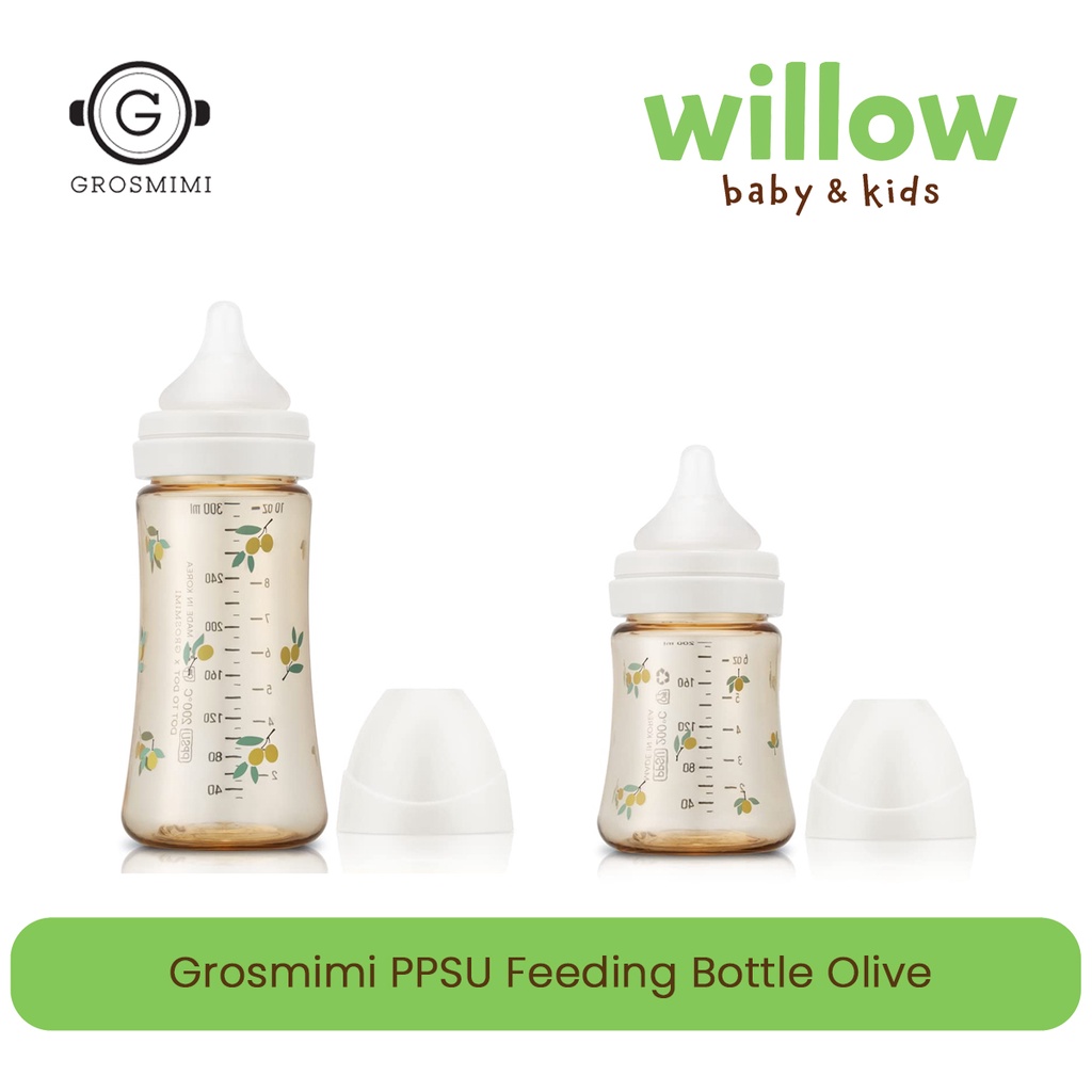 Jual Botol Susu Anak - Grosmimi PPSU Olive Feeding Bottle | Shopee Indonesia