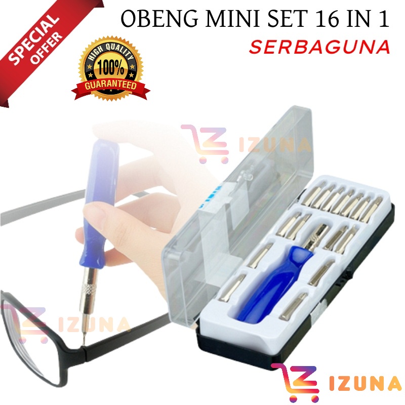 Jual [IZUNA] OBENG SET 16 IN 1 / OBENG SERBAGUNA / OBENG MINI / OBENG ...