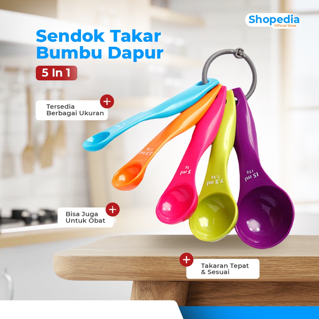 Jual Sendok Takar Set 5 in 1 Takaran Bumbu Dapur Measuring Spoon ...