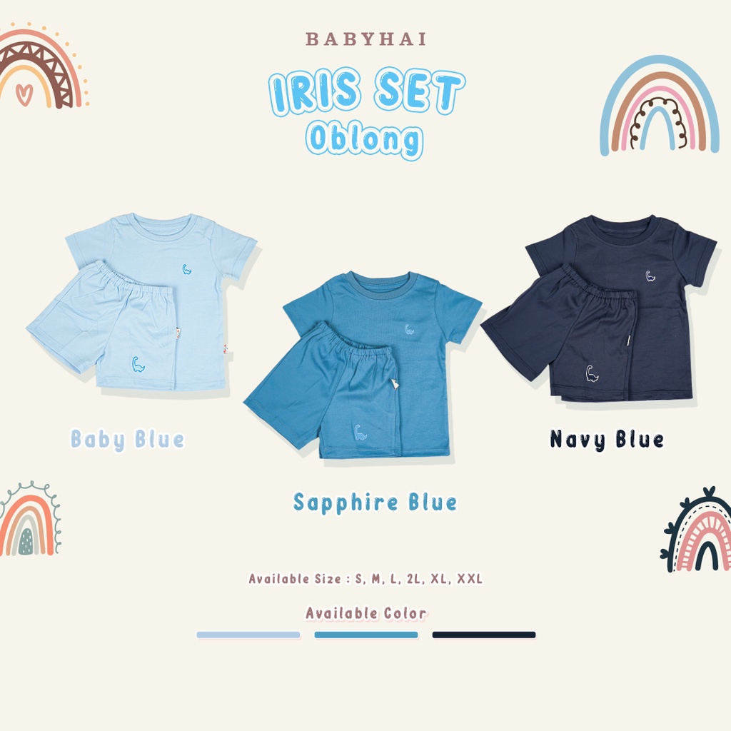 Jual BABY HAI Iris Set Setelan Oblong Baju Pendek Celana Pendek - Seri Biru | Shopee Indonesia