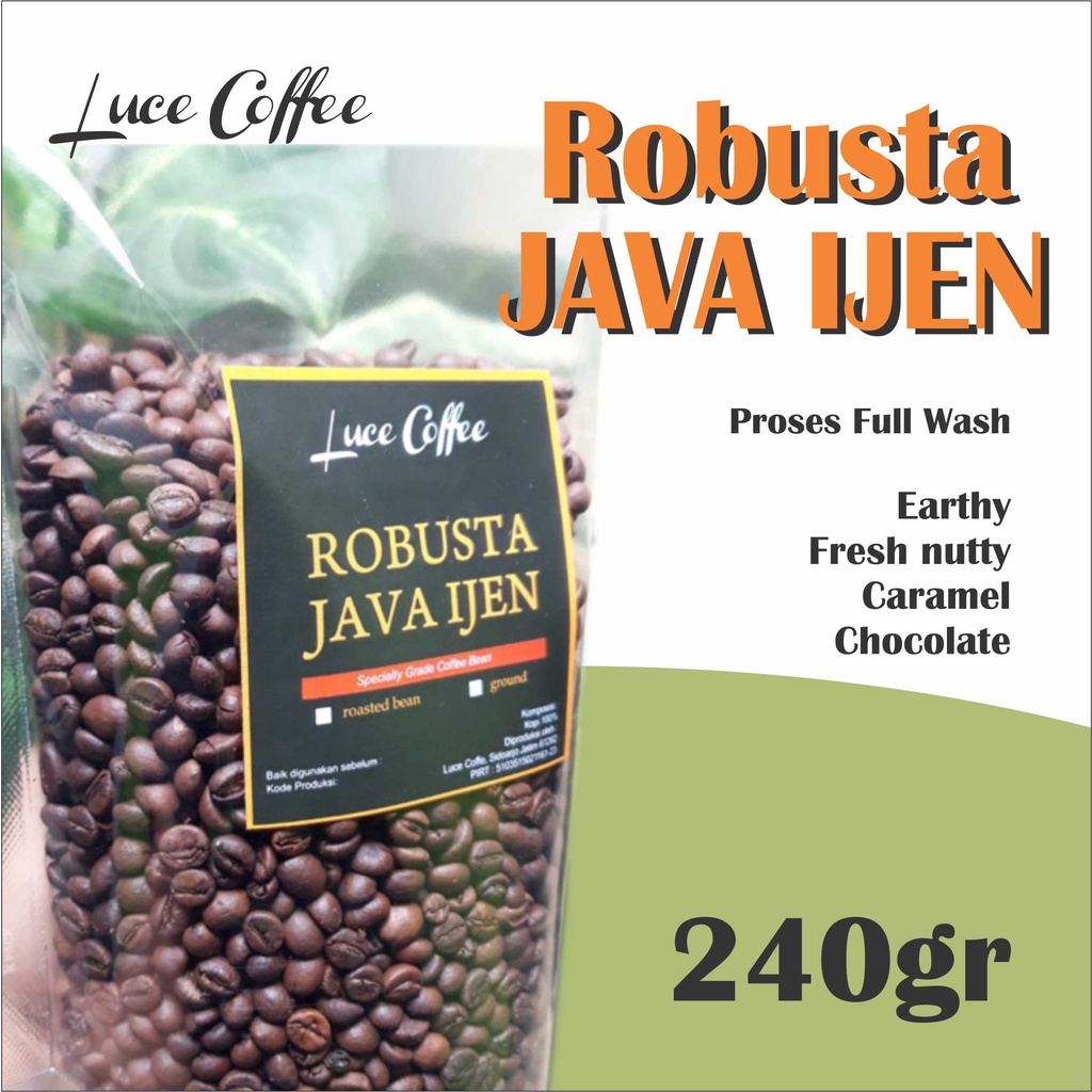 Jual Luce Coffee, Kopi ROBUSTA Java Ijen 240gr - Biji atau Bubuk - Luce ...