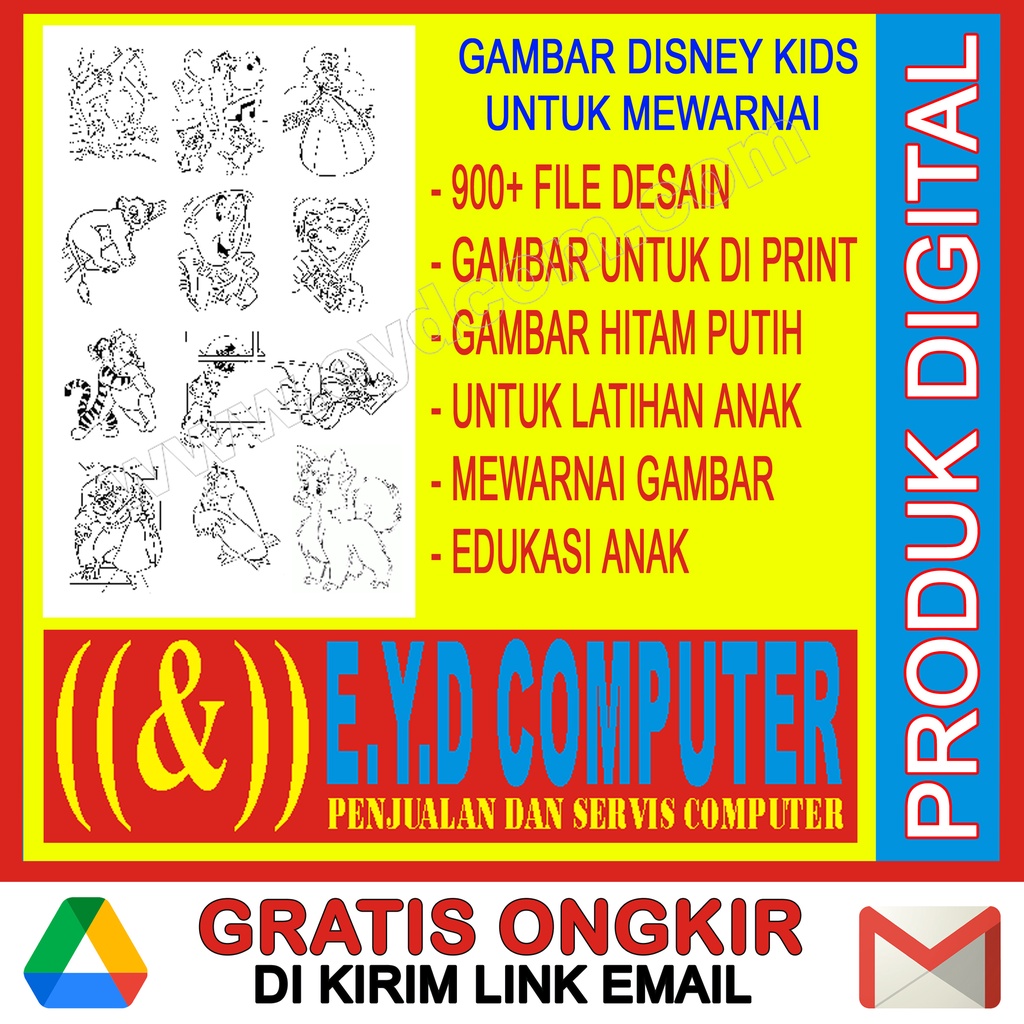 Jual CD 900 GAMBAR DISNEY KIDS UNTUK MEWARNAI DISNEY KIDS PICTURES FOR ...