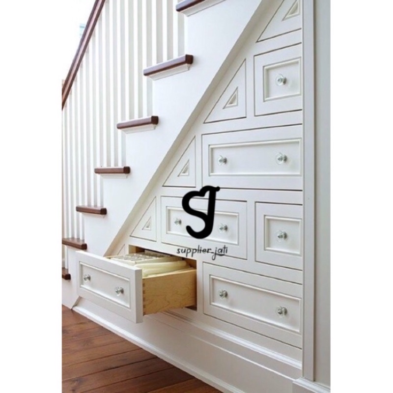 Jual cabinet drawer bawah tangga / lemari bawah tangga custom / lemari ...