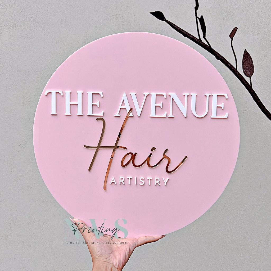 Jual Custom Papan Nama Usaha,Tanda Logo Bisnis Bulat (TG 01) | Shopee ...