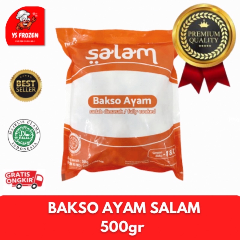Jual SALAM BAKSO AYAM 500gr / Bakso Ayam / Frozen Food / YS Frozen Food ...