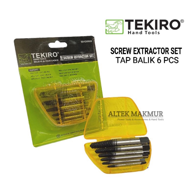Jual TEKIRO Tap Balik Set 6pcs / Tap Baut Patah / Screwdriver Extractor ...