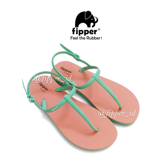 Jual [FIPPER STRAPPY] - Pink Tulip/Green Surf - Sandal Strappy Tali Wanita/Perempuan Original ...