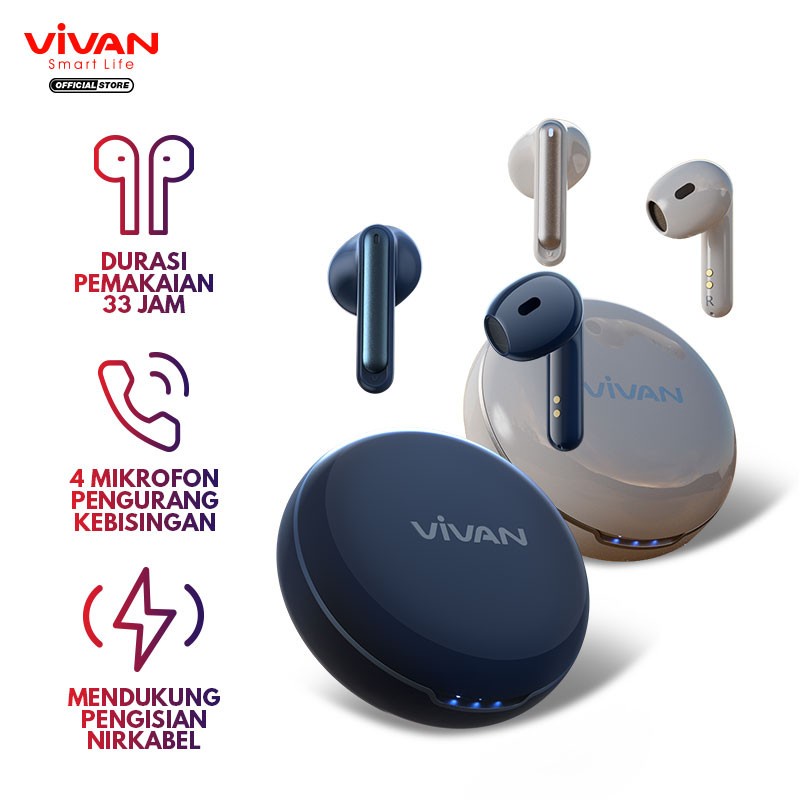Jual VIVAN Liberty X1 Headset TWS Wireless Earphone Airbuds Original BT ...