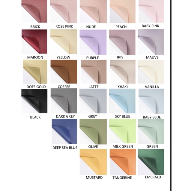 Jual (20 lembar) Kertas Bunga Buket Full Color Polos / Wrapping Paper ...