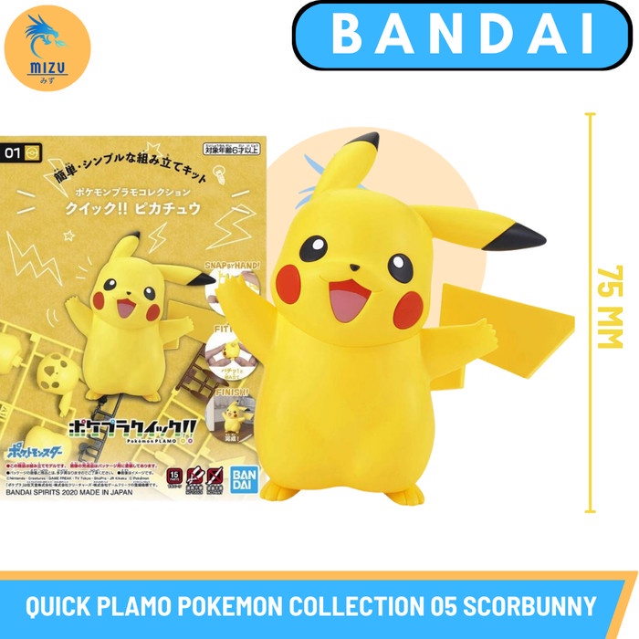 Jual Pokemon Plamo PIKACHU Quick Collection 01 BANDAI Pokepla Model Kit ...