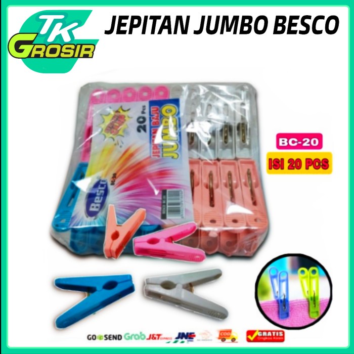 Jual [St0K] Jepitan Baju Jumbo/Penjepit Jemuran Isi 20 Pcs | Shopee ...