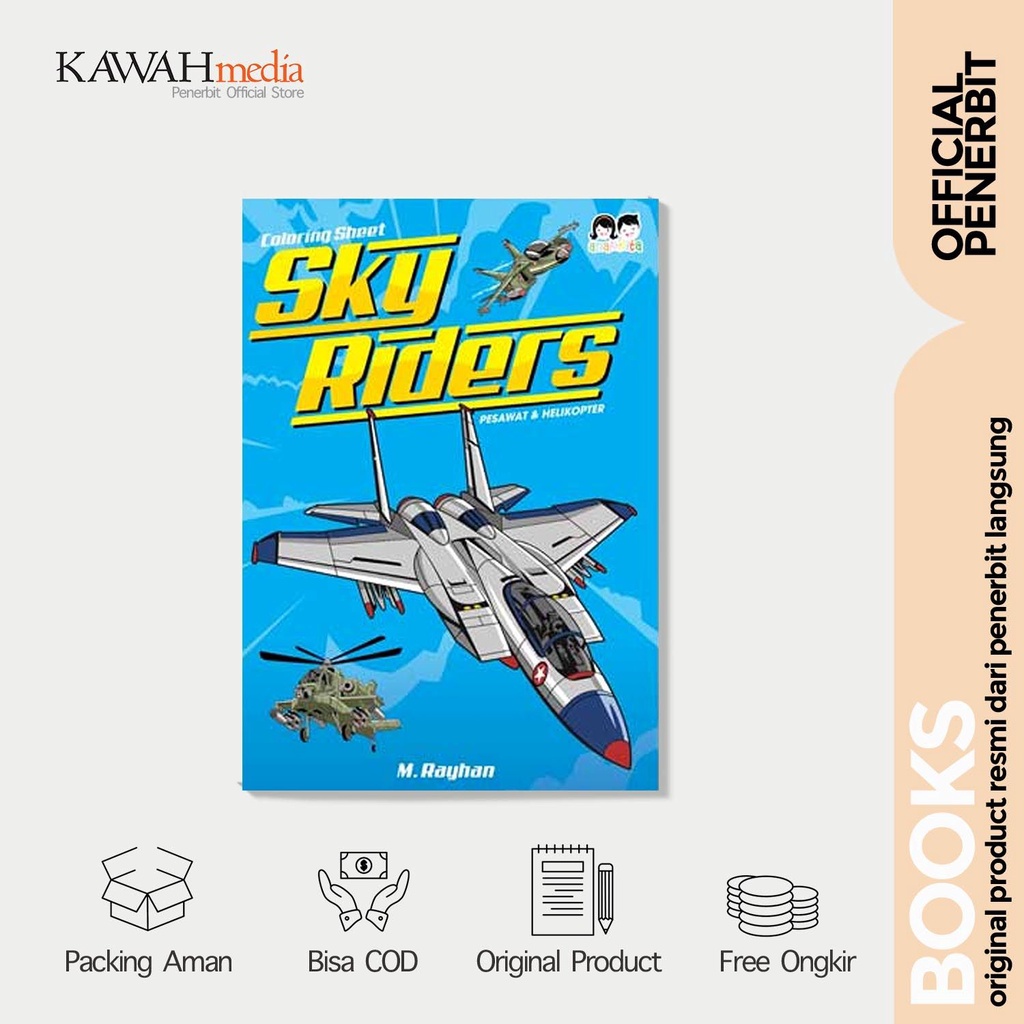 Jual Buku Keterampilan Anak - Colouring Sheet Sky Riders Pesawat & Helikopter - M. Rayhan | Anak ...