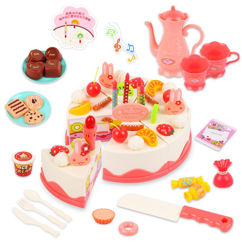 Jual KU Mainan Kue Ulang Tahun DIY Fruit Cake Besar 82pcs | Shopee ...