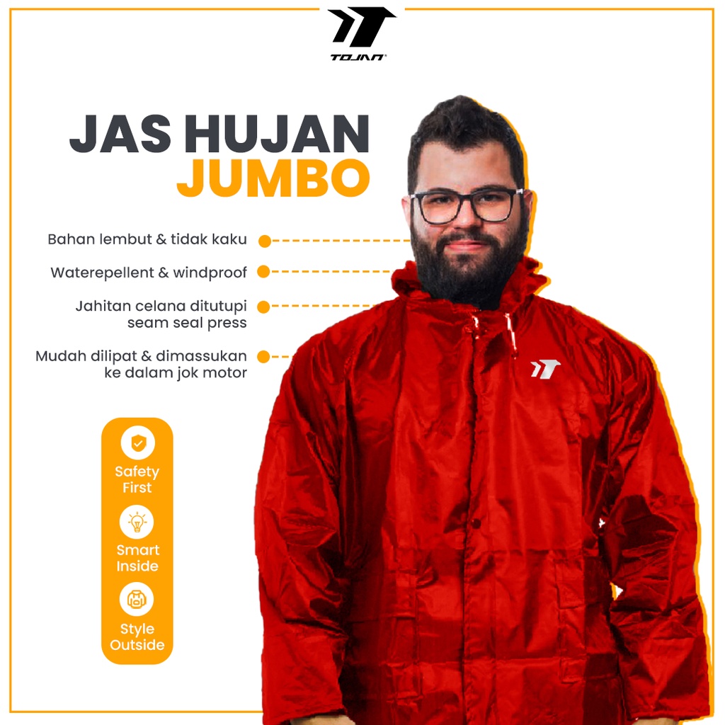 Jual Jas Hujan Jumbo Tojan Pria Wanita Setelan Mantel Ujan Baju Dan Celana Big Size Ukuran XXXL ...