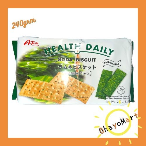 Jual A-Taste Health Daily Soda Biscuit seaweed / Biskuit rumput laut ...