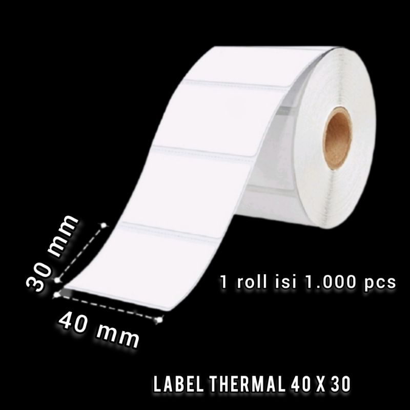 Jual LABEL STICKER THERMAL 40x30 mm ISI 1.000 PCS | Shopee Indonesia
