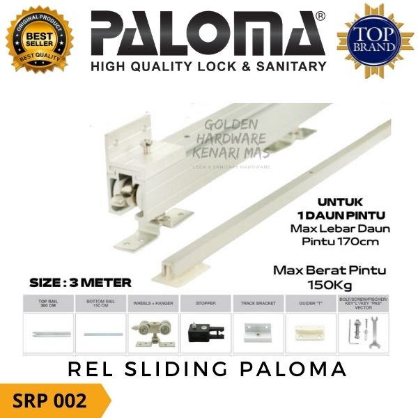 Jual PALOMA SRP 002 Sliding Rell Pintu Geser 3M Untuk 1 Daun | Shopee ...