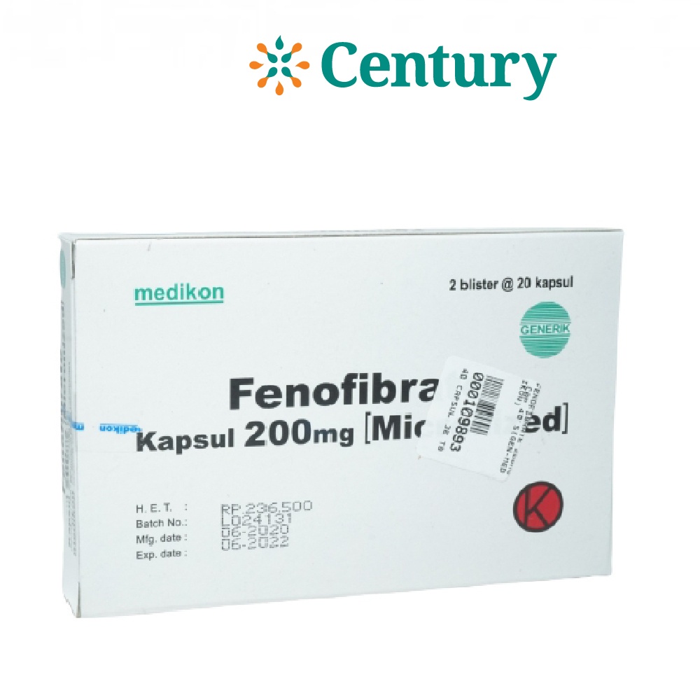 Jual FENOFIBRATE 200MG 1 BLISTER ISI 20 KAPSUL / GEN-MEDIKON ...