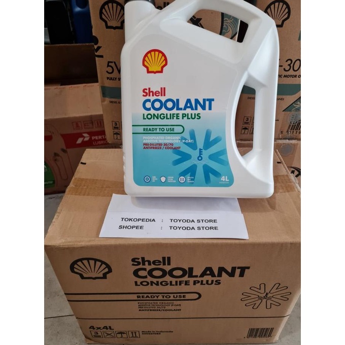 Jual Air Radiator Coolant Shell longlife plus ready to use galon 4 lt ...