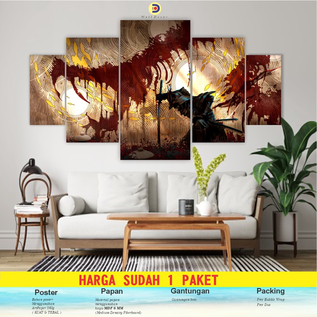 Jual CIMON 1set Poster Kayu Art Samurai Pajangan Hiasan Dinding Keren ...