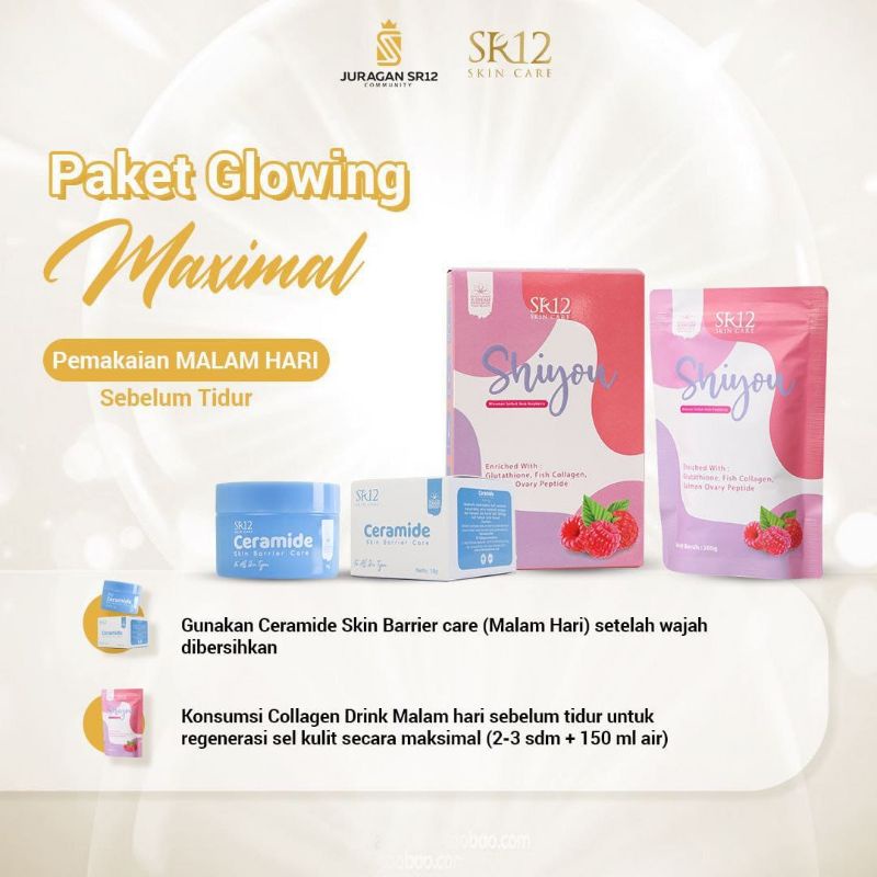 Jual Paket Glow Max SR12 Minuman Collagen Shiyou SR12 dan Ceramide Skin Barrier | Shopee Indonesia