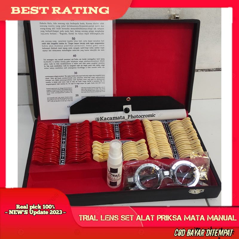 Jual Trial Lens Set / Alat Periksa Mata Manual Lengkap Snellen Chart ...