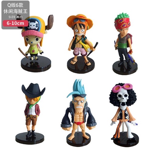 Jual Figure One Piece Set Luffy Zoro isi 6 pcs / Pajangan Figure Set ...